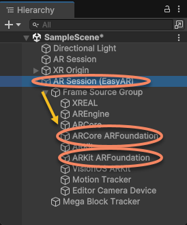 AR Foundation Scene Build — EasyAR Sense Unity Plugin 4000.0.0 documentation